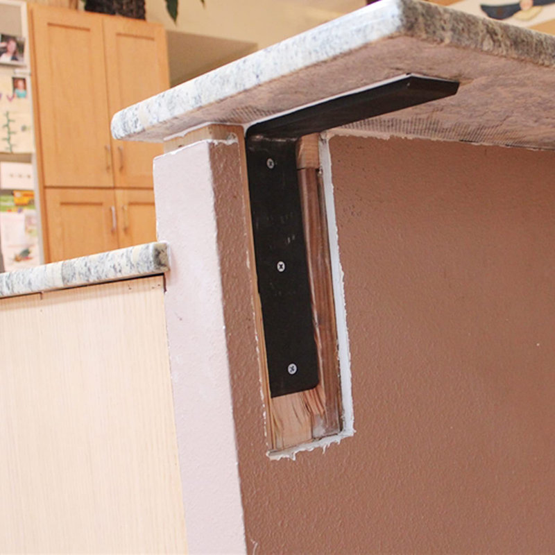 Hokku Designs 16" Countertop Support Brackets (2-Pack) – Heavy Duty Metal L Brackets For Quartz ...